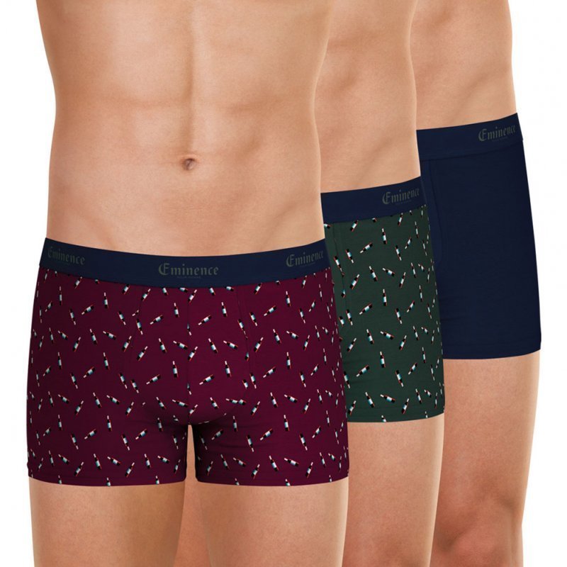 EMINENCE 3 Boxers Homme Coton MILLESIME Bordeaux Kaki Marine EMINENCE 3 Boxers Homme Coton MILLESIME Bordeaux Kaki Marine