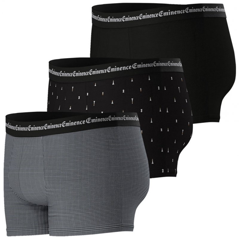 EMINENCE 3 Boxers Homme Coton BUSINESSPRINT Damier Echec Noir EMINENCE 3 Boxers Homme Coton BUSINESSPRINT Damier Echec Noir