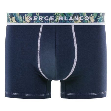 Lot de 6 Boxers homme Coton Bleu/Gris/Noir Uni - Serge Blanco