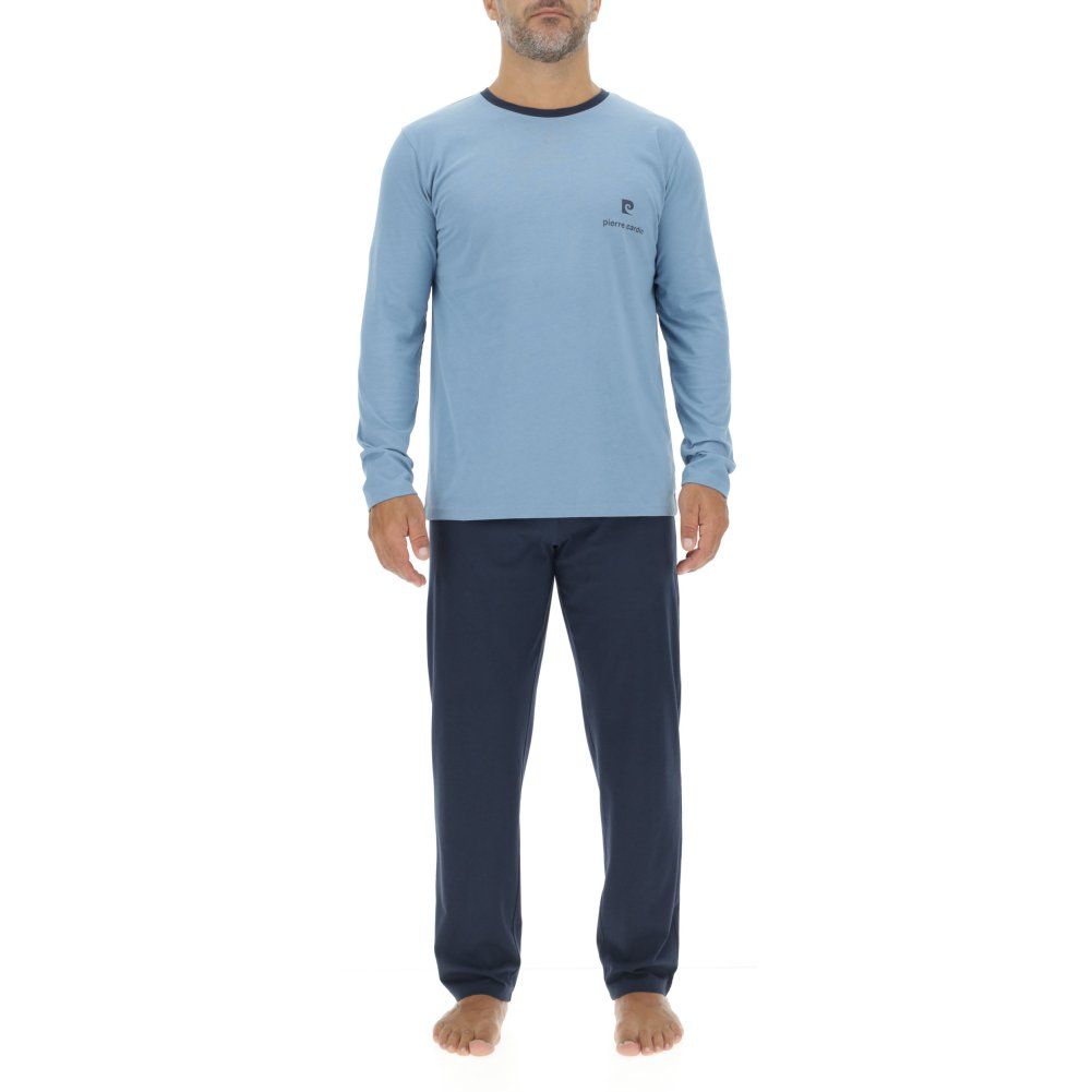 Pyjama Bleu homme coupe Regular Col rond Uni - Pierre Cardin