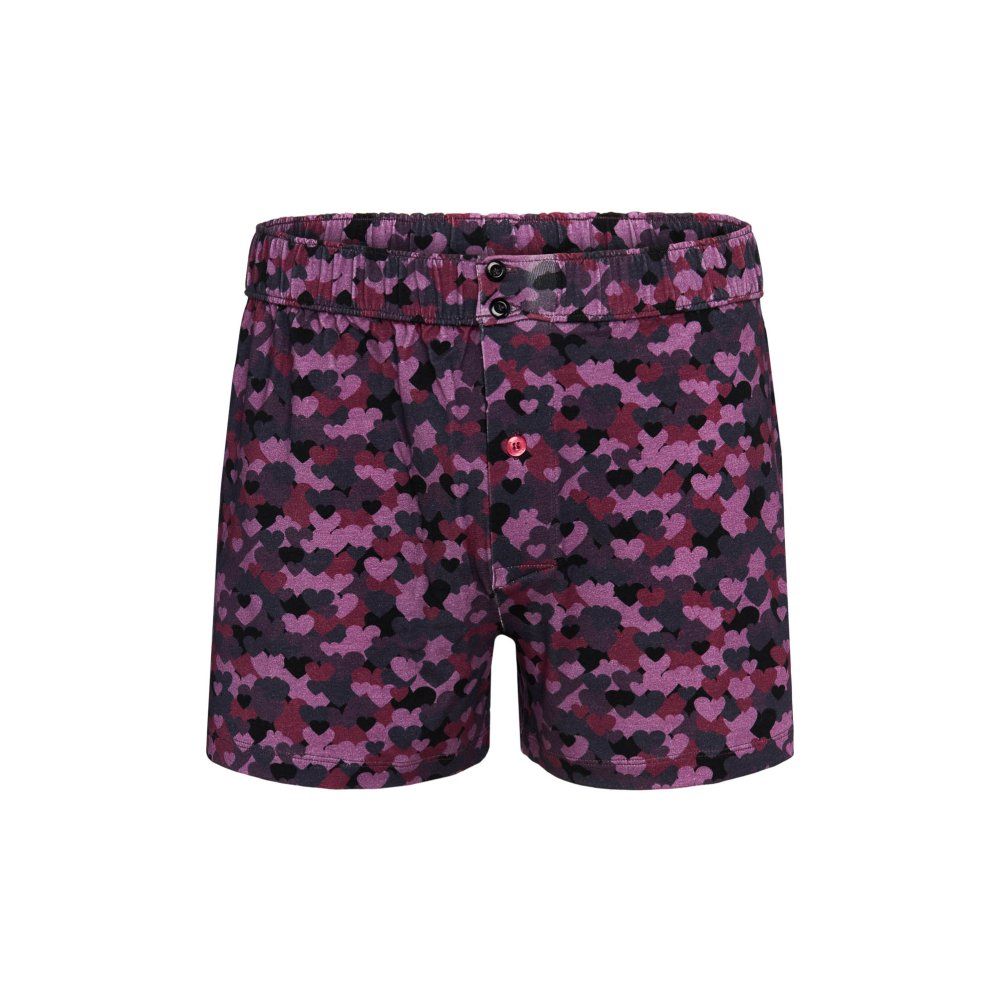 Boxer homme Lyocell Violet/Noir Imprimé - Pull In